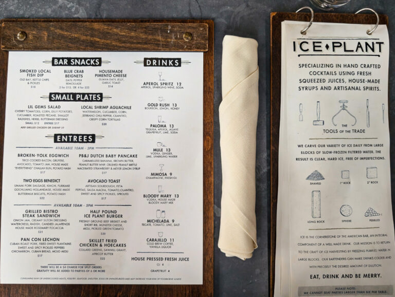 Ice Plant Bar and Scratch Kitchen at the St Augustine Distillery